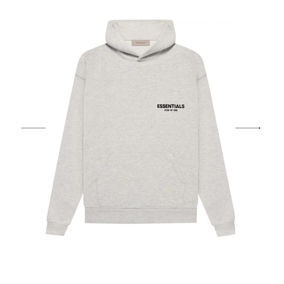 Fear of God | Shirts | Fear Of God Essentials Logo Pullover Sweatshirthoodie Light Oatmeal Nwt ...
